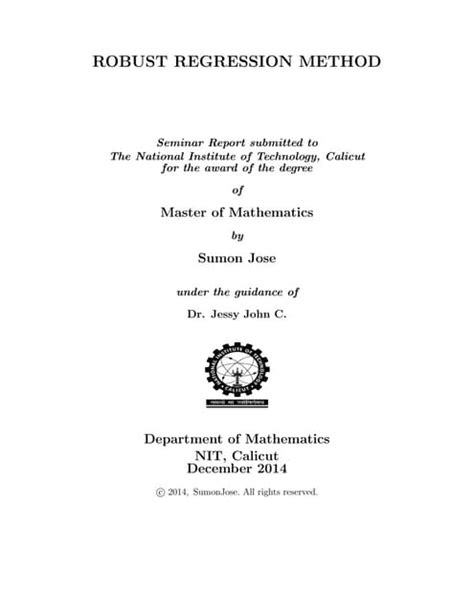 Seminar Robust Regression Methods Pdf
