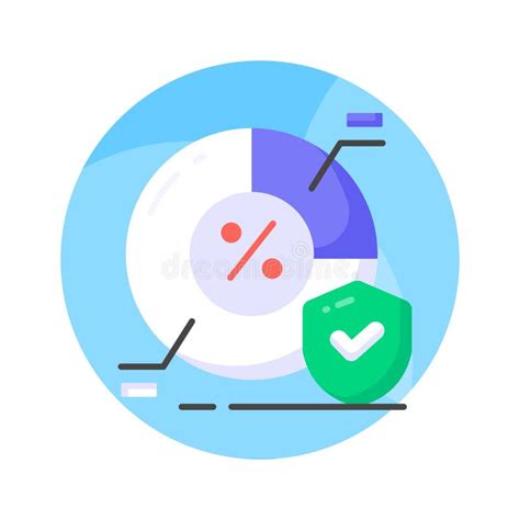 Pie Chart With Protection Shield Showing Concept Vector Of Secure Data