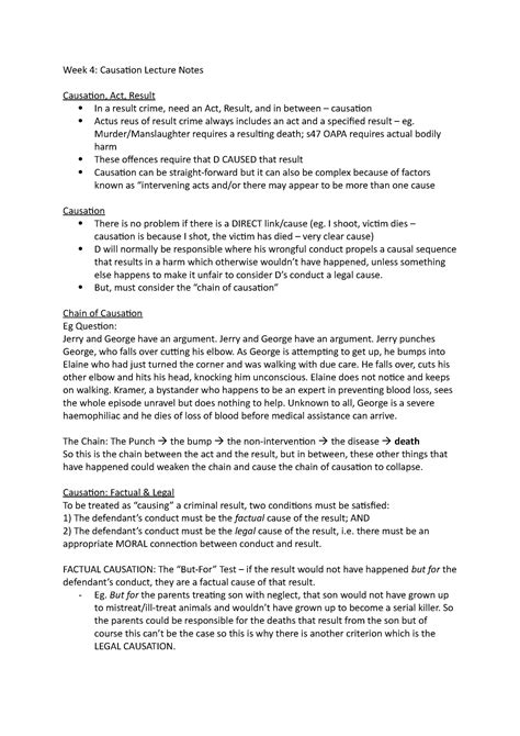 week 4 causation lecture notes week 4 causation lecture notes