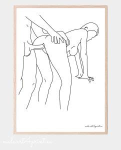 Explicite Sex Art Print For Posters Canvas Frames On Furniture Nude Line Art Prints For Sexy