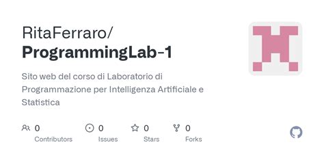 Github Ritaferraro Programminglab Sito Web Del Corso Di Laboratorio Di Programmazione Per
