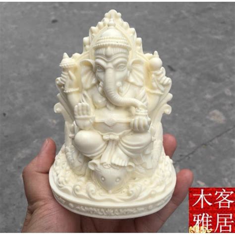 象牙果象神风水大象招财纳福客厅玄关装饰品小象鼻财神坐像车摆件 Shopee Malaysia