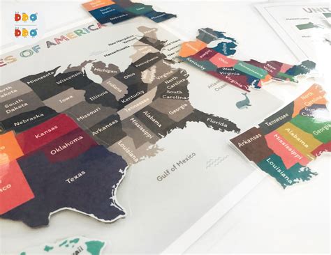 United States Map Puzzle States And Capitals Activity Set Printable