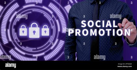 Hand Writing Sign Social Promotion Word For Evaluate The Functionality