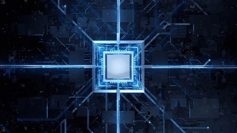 Concept Animation Shows Process Turning On Cpu Motherboard Digital Pulses Signals Chip Propagate