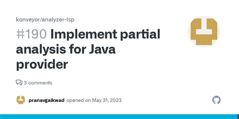 Implement Partial Analysis For Java Provider · Issue 190 · Konveyor