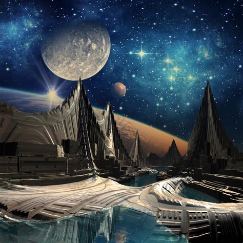 未来派外星人之城立体计算机图稿图片 包图网企业站