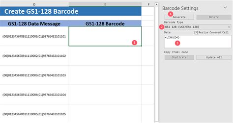 How To Create Gs1 128 Barcode In Excel Using Gs1 128 Barcode Generator