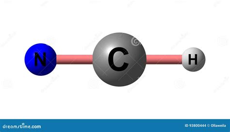 Cyanide Ion Molecular Structures 3d Model Structural Chemical Formula And Atoms With Color