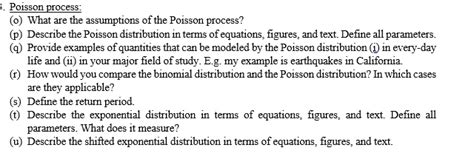 SOLVED Poisson Process What Are The Assumptions Of The Poisson Process Describe The Poisson
