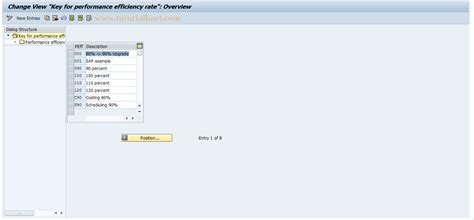 OPJY SAP Tcode Maintain Perf Efficiency Rate Key
