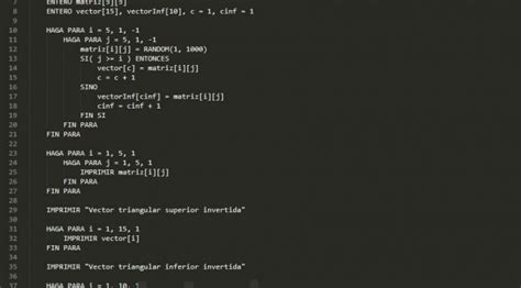 Arreglos Pseudocodigo Vectores Triangulares Superior Inferior