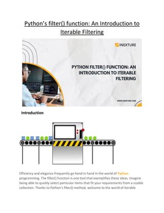 Pythons Filter Function An Introduction To Iterable Filtering Pdf