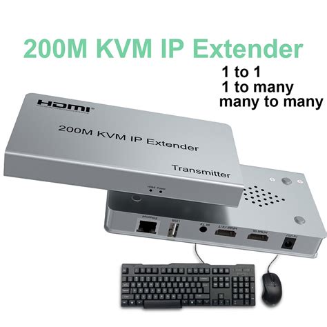 200M HDMI KVM Extender Over IP Rj45 Cat6 Ethernet Cable Video Transmitter Receiver Splitter