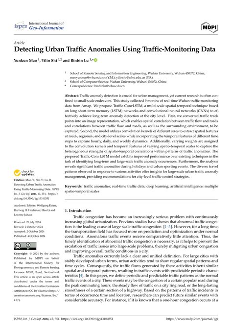 Pdf Detecting Urban Traffic Anomalies Using Traffic Monitoring Data