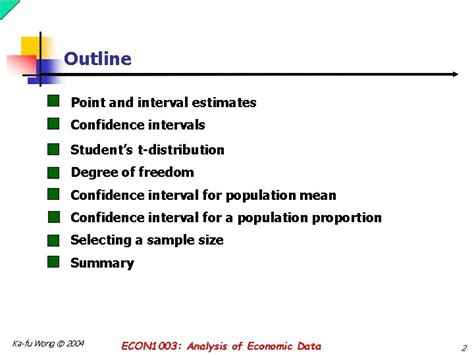 Lesson Estimation And Confidence Intervals Kafu Wong