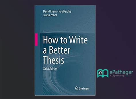 How To Write A Better Thesis Free Pdf