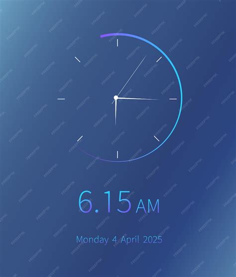 Premium Vector Clock App Ui Design Mobile Clock Interface Design Modern Technology Blue Background