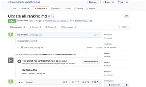 Pull Request 教程 · Huaweicloudmodelarts Lab Wiki · Github