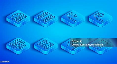 세트 라인화물 열차 마차 승용차 기차역 종 깨진 레일 철도 철도 시계 티켓과 아이콘을 구입하는 매표소 벡터 3차원 형태에 대한 스톡 벡터 아트 및 기타 이미지 Istock