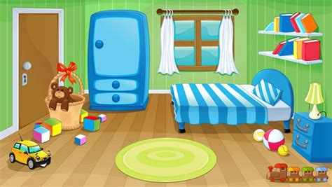 اتاق خواب خنده دار با اسباب بازی تصویر برداری کارتونی 1415443