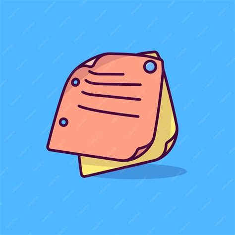 Premium Vector Sticky Note Simple Cartoon Vector Illustration Object Office Concept Icon Isolated
