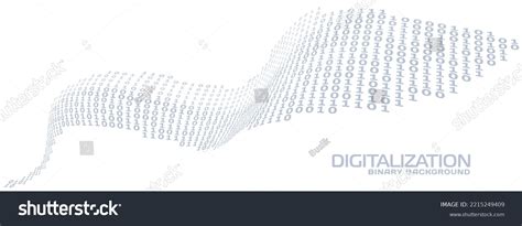 Digitalization Digital Binary Curved Stream Ones Stock Vector Royalty Free