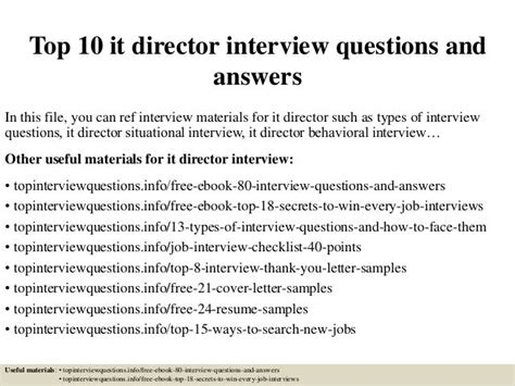 top 10 it director interview questions and answers