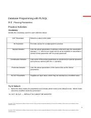 PLSQL 8 3 Docx Database Programming With PL SQL 8 3 Passing