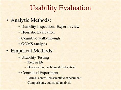 Ppt Sbd Usability Evaluation Powerpoint Presentation Free Download