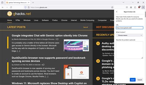 firefox 123 is out with broken site reporting tool ghacks tech news