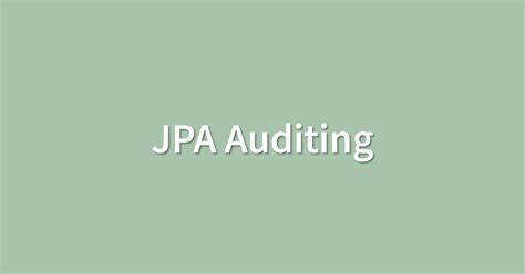 Jpa Auditing