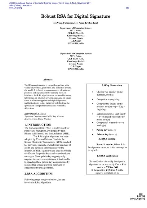 pdf robust rsa for digital signature