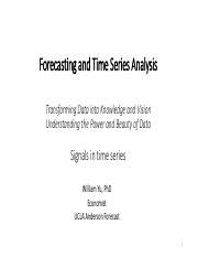 Forecasting And Time Series Analysis Transforming Data Into Course Hero