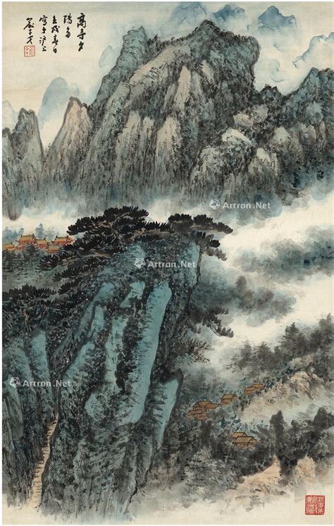 1982年作 夕阳高寺图 立轴 设色纸本西泠印社（绍兴）2019年春季拍卖会西泠拍卖拍品价格图片拍卖专场拍卖会预展拍卖会结果卓