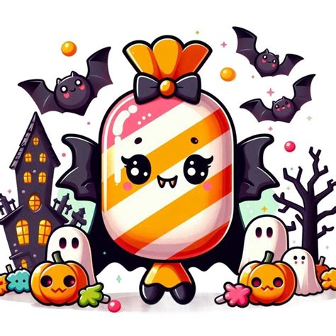 Halloween Candy Ghost Premium Ai Generated Image