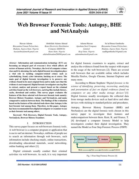 Pdf Web Browser Forensic Tools Autopsy Bhe And Net Analysis
