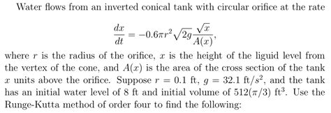 Solved Using Matlab Code How Do I Find The Water Level Chegg