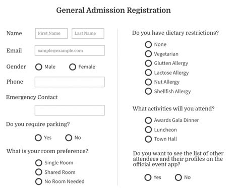 Event Registration Form For General Attendees Whova