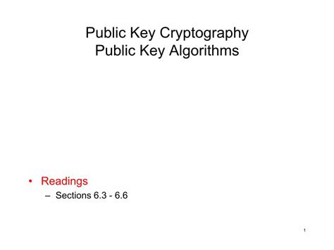 Pdf Public Key Cryptography Public Key Algorithms · The Rsa Algorithm Choosing Public And