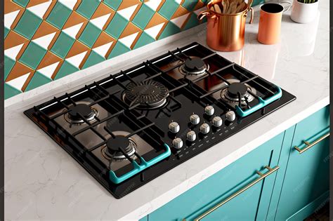 Premium Photo Kitchen Set With Modern Builtin Gas Kitchen Stove