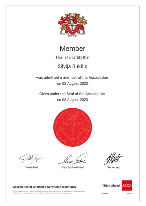 I Am Thrilled To Have Become An Acca Member This Certificate Represents All Those Days I Had