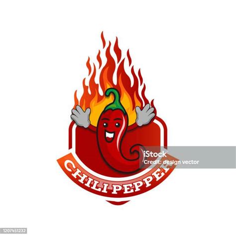 불타는 불꽃과 레드 핫 칠리 페퍼 캐릭터 멕시코와 남미 음식 조리법에 대한 불타는 불꽃과 재미있는 만화 빨간 뜨거운 칠리 고추