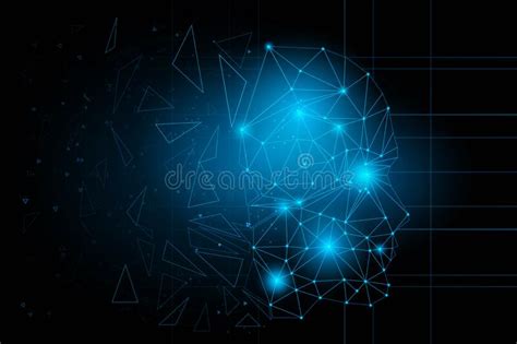 Abstract Circle Connection Futuristic With Flare Light On Grid Backgroundfuture Conceptvector