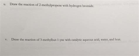 Solved U ﻿draw The Reaction Of 2 Methylpropene With