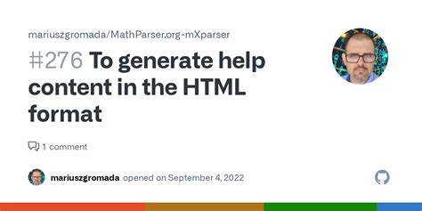 To Generate Help Content In The HTML Format Issue 276