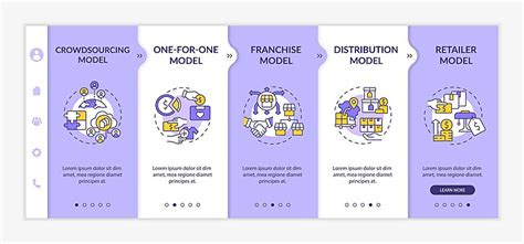 Different Business Models Onboarding Vector Template Social Crowdfunding White Vector Social