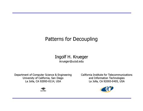 Lecture Slides On Patterns For Decoupling Cse 218 Docsity