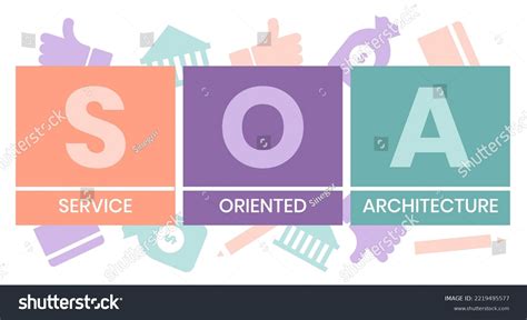 Soa Service Oriented Architecture Acronym Business Stock Vector