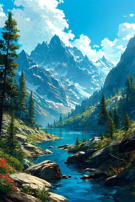 Схема вышивки « Горы Ручей №2765216 Вышивка крестом